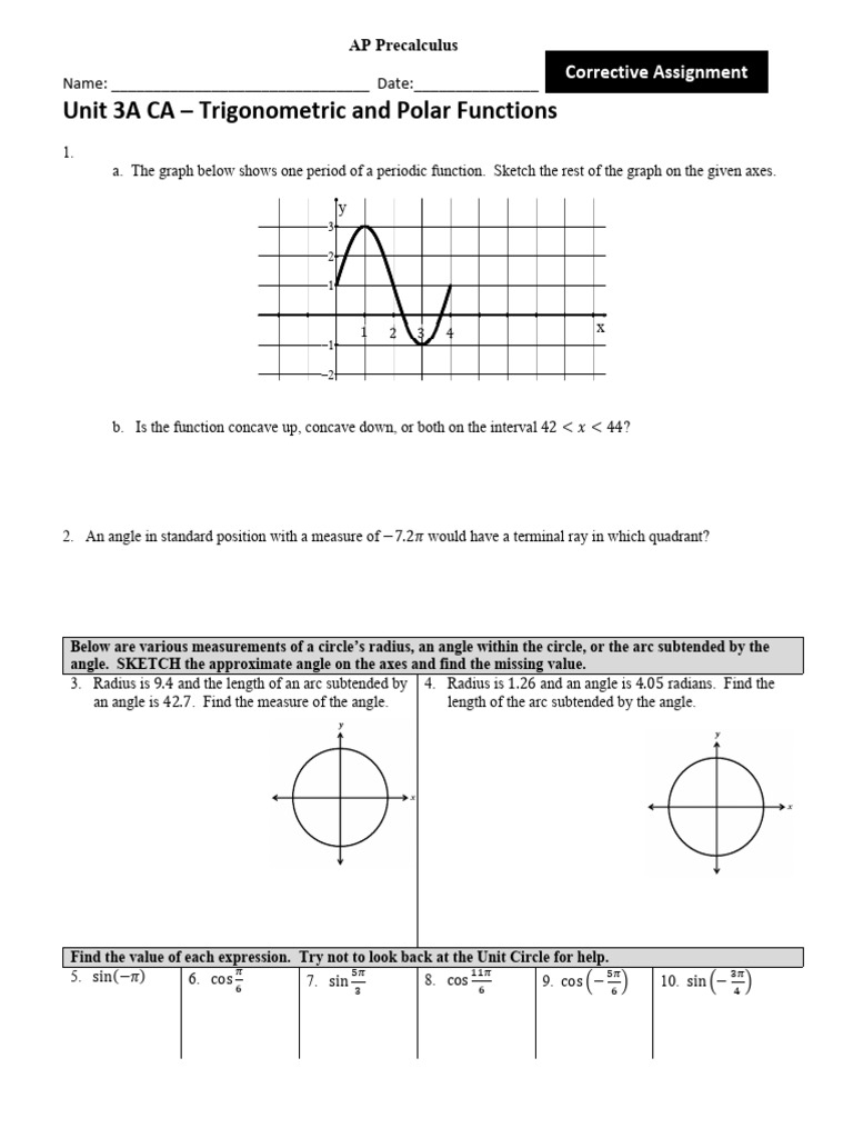 Appc Unit 3a Ca | PDF | Angle | Circle