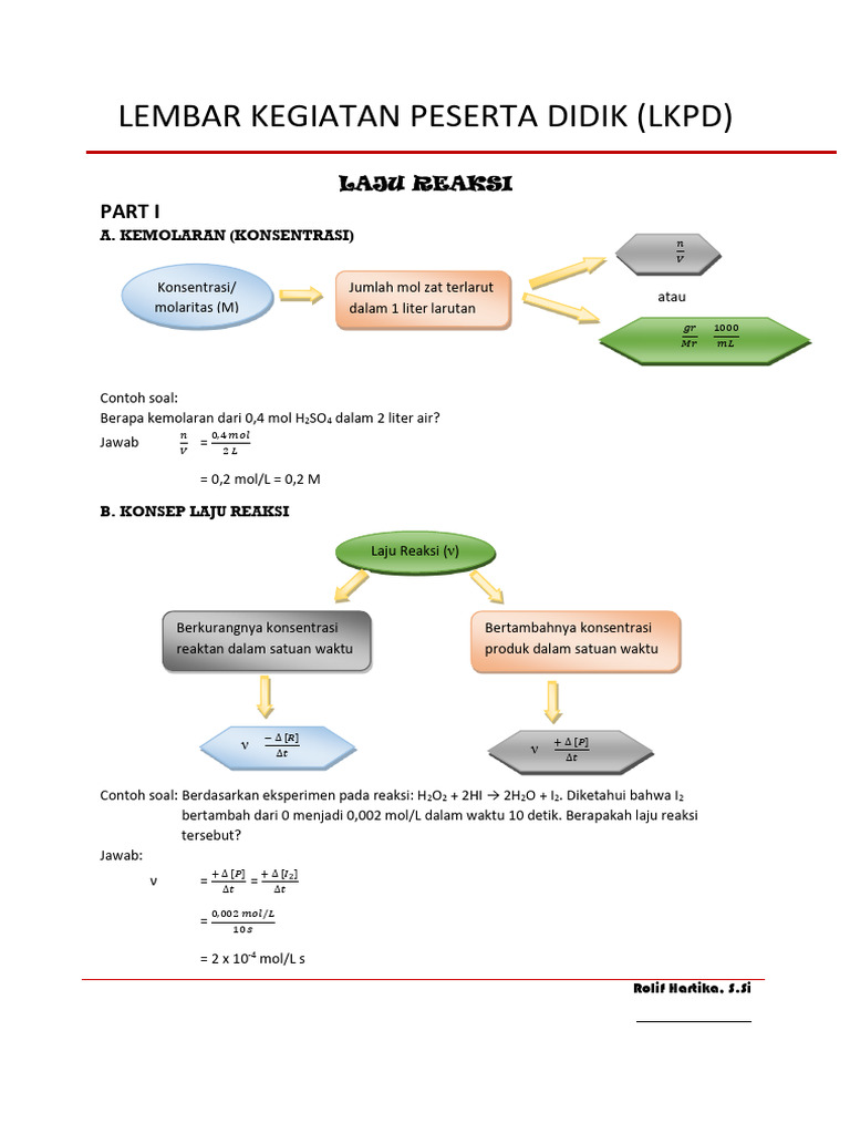 Laju Reaksi dan Kemolaran dalam Kimia | PDF