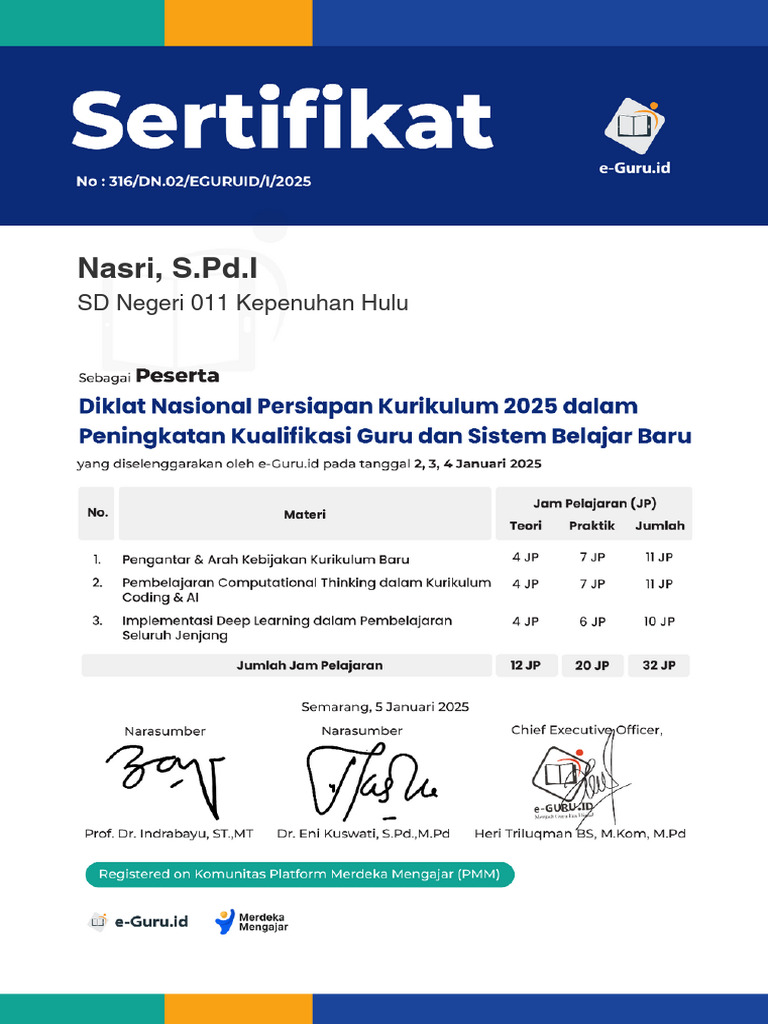 Sertifikat 2025 | PDF