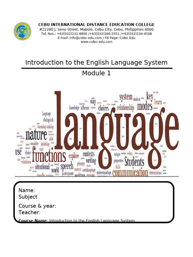 Introduction to English Language System | PDF | Linguistics | Word