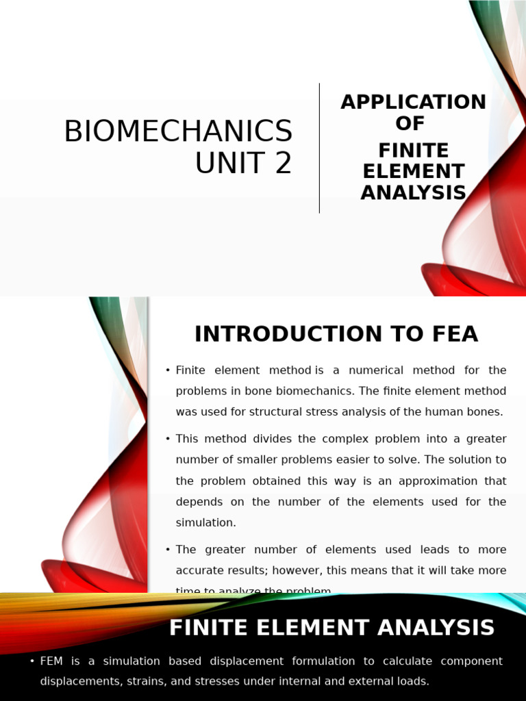 Biomechanics Unit 2 | PDF | Finite Element Method | Stress (Mechanics)