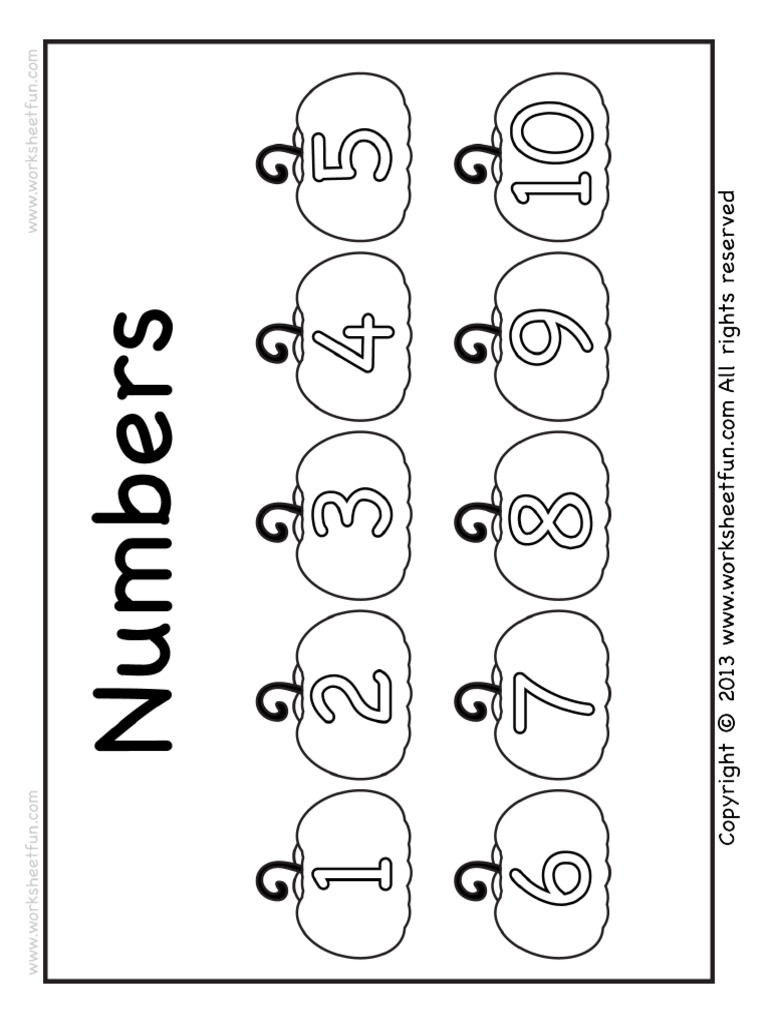 Halloween Pumpkin Numbers Coloring 1-10 | PDF