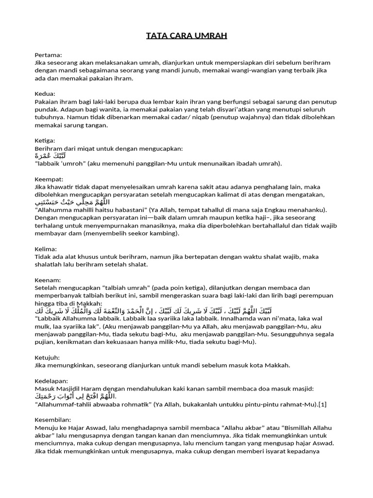 Tata Cara Umrah | PDF