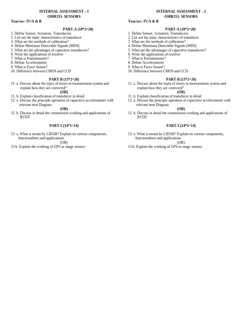 sensors IAT 1 | PDF | Sensor | Electrical Engineering