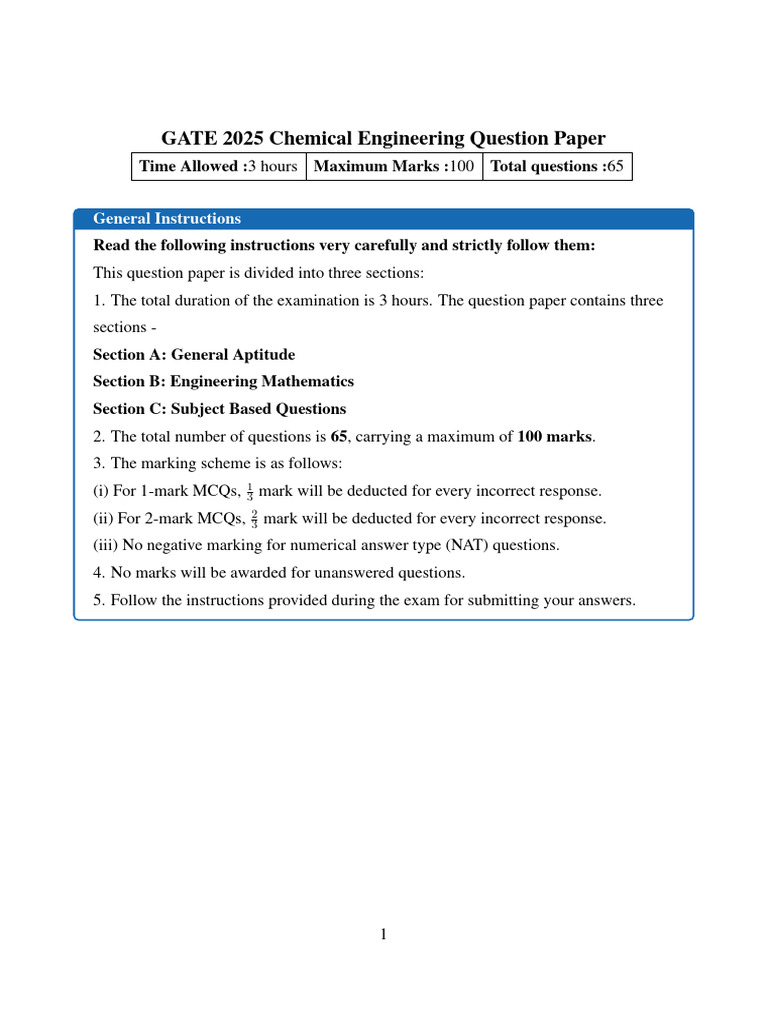 Gate CH Memory Based 1 | PDF | Eigenvalues And Eigenvectors | Applied Mathematics