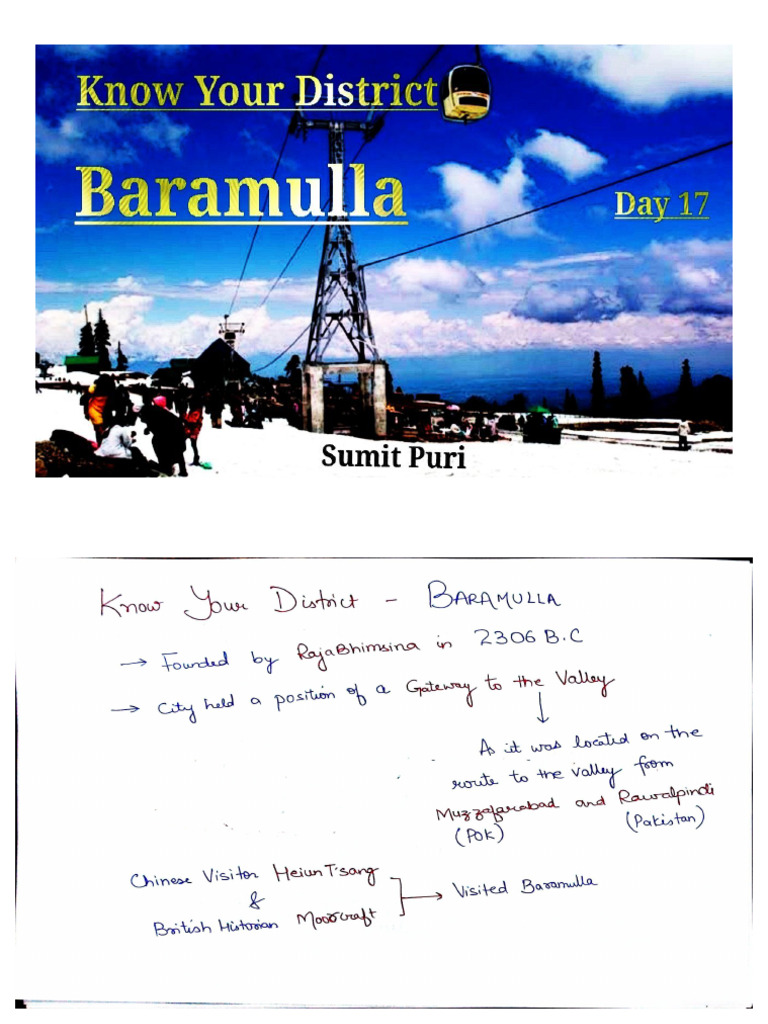 Baramulla - Day 17 - Know Your District - by Sumit Puri - 010257 | PDF