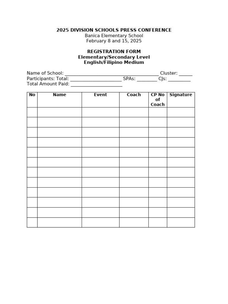 2025 DSPC Reg Form | PDF