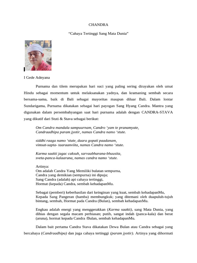 CHANDRA Cahaya Tertinggi Sang Mata Dunia | PDF