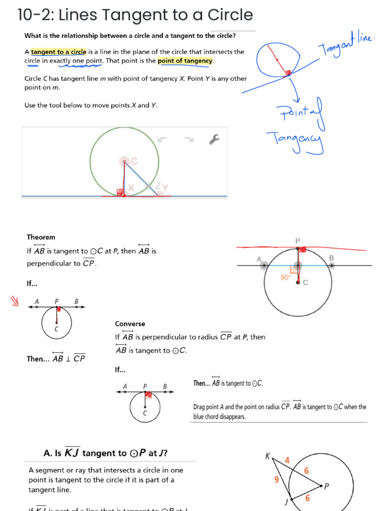 10 .2 Lines Tangent To A Circle | PDF