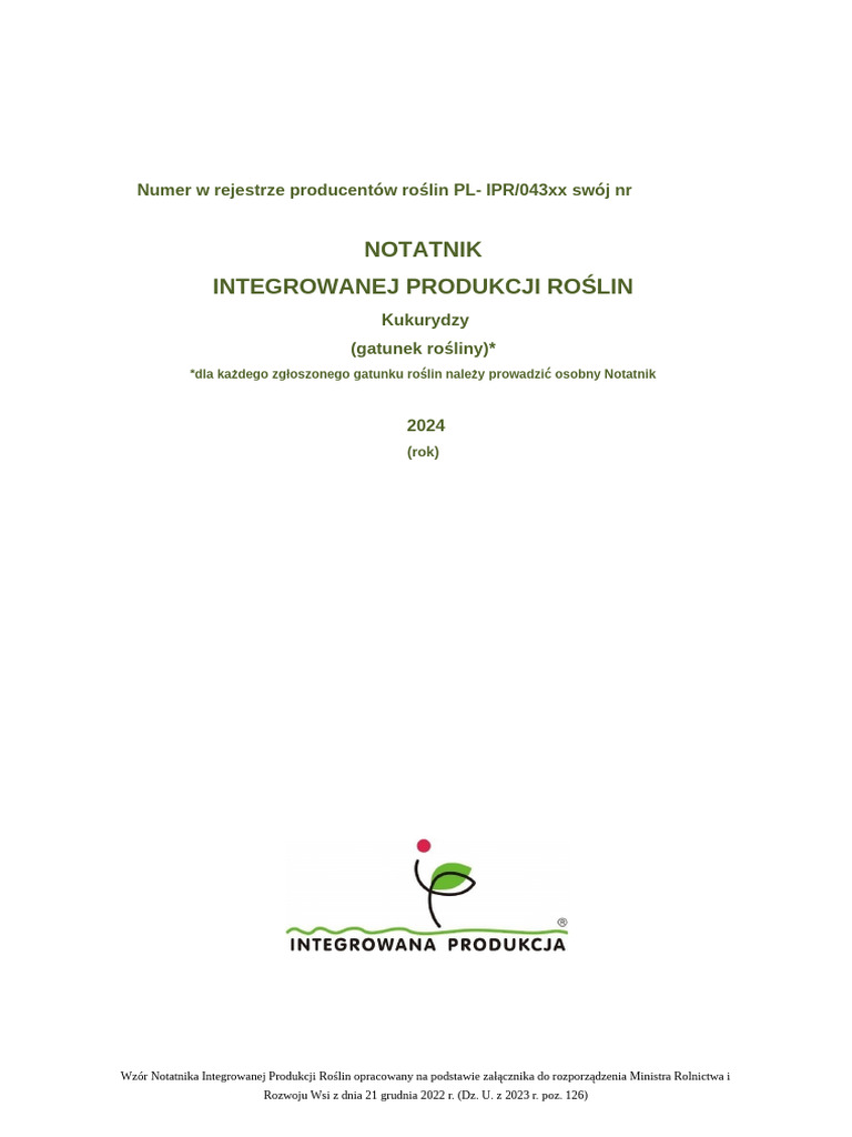 Notatnik - Ipr Kukurydza | PDF
