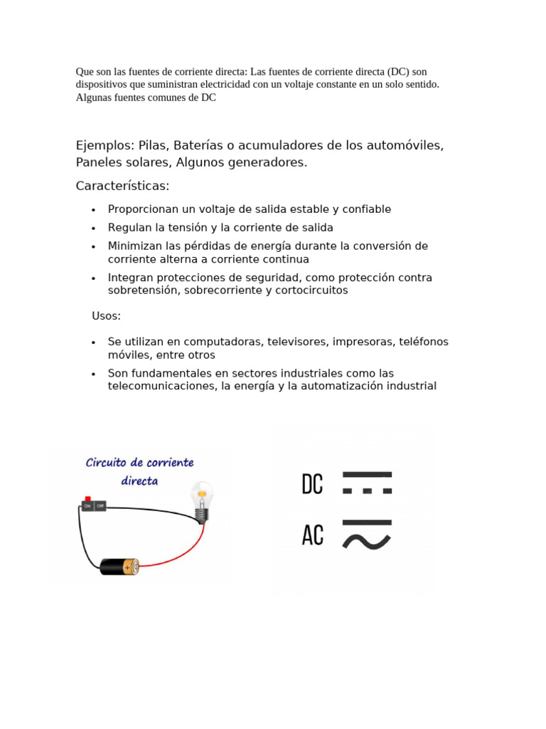 Introducción a Fuentes de Corriente DC | PDF