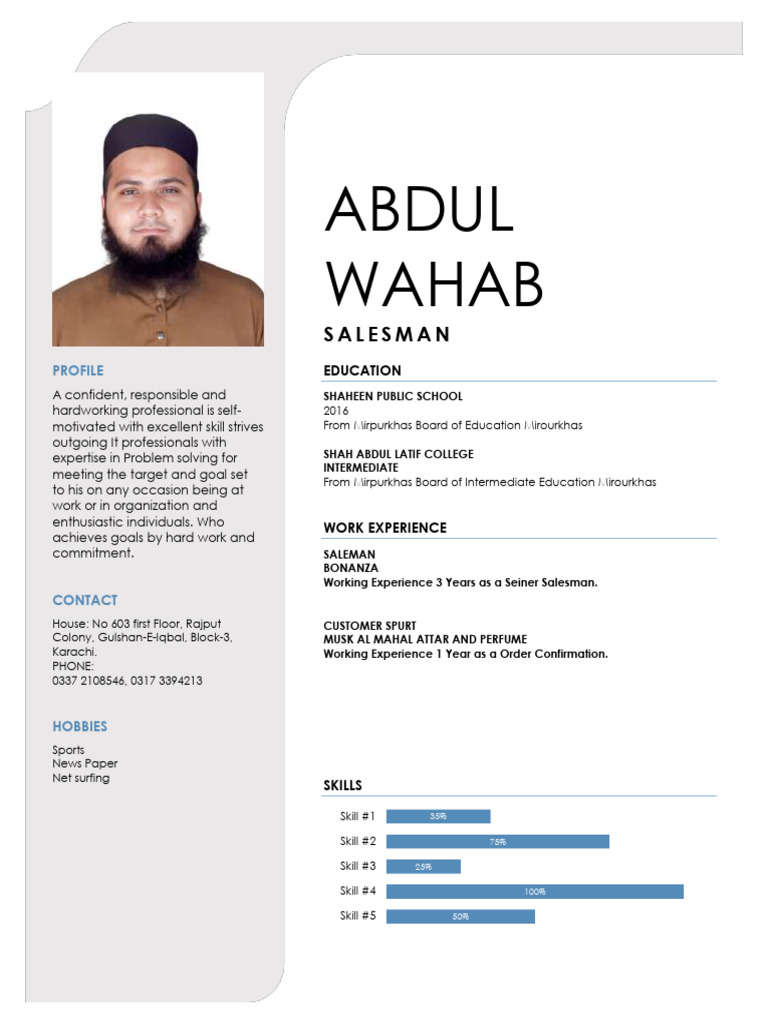CV Abdul Wahab | PDF