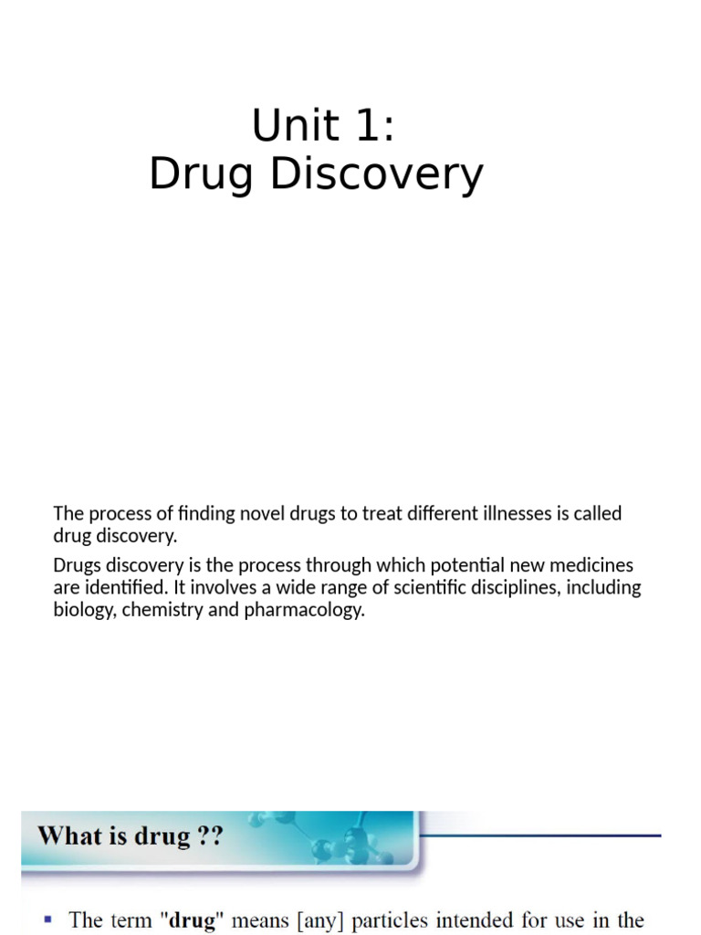 UNit 1 Drug Discovery | PDF | Macromolecules | Drug Discovery