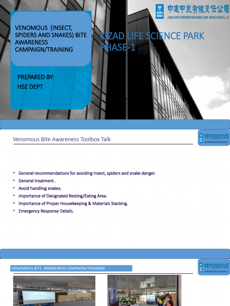 Venomous (Insect, Spiders and Snake) Bite Awareness Campaign | PDF