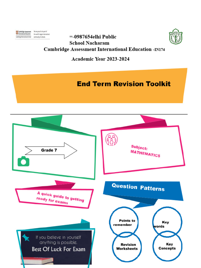 Grade 7-Math Revision ToolKit-End Term | PDF | Rectangle | Shape