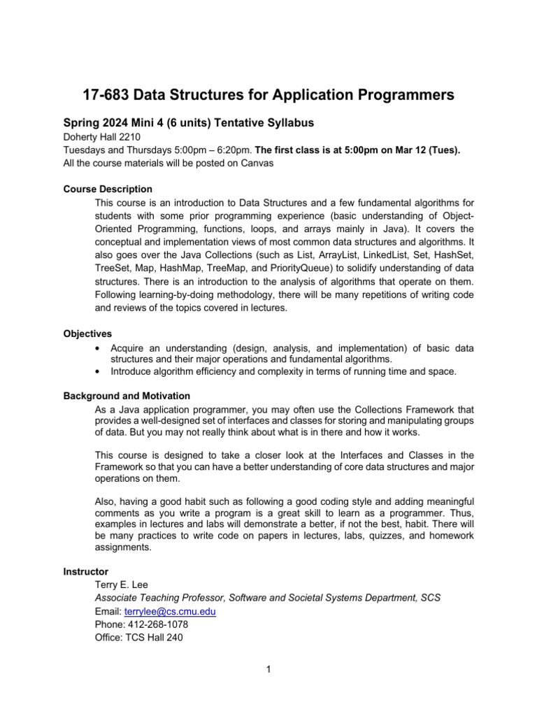 Syllabus Spring2024 | PDF | Computer Programming | Plagiarism