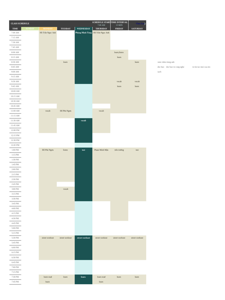 Student Schedule1 | PDF