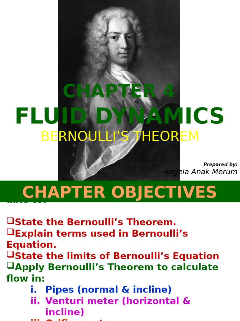 Chapter 3 Fluid Dynamic Bernoulli | PDF | Pressure | Fluid Dynamics