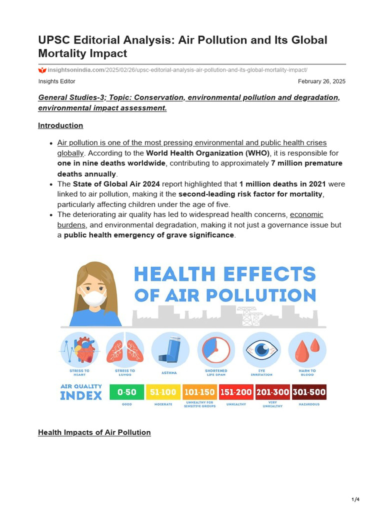 Air Pollution: Global Health Crisis Insights | PDF | Air Pollution ...