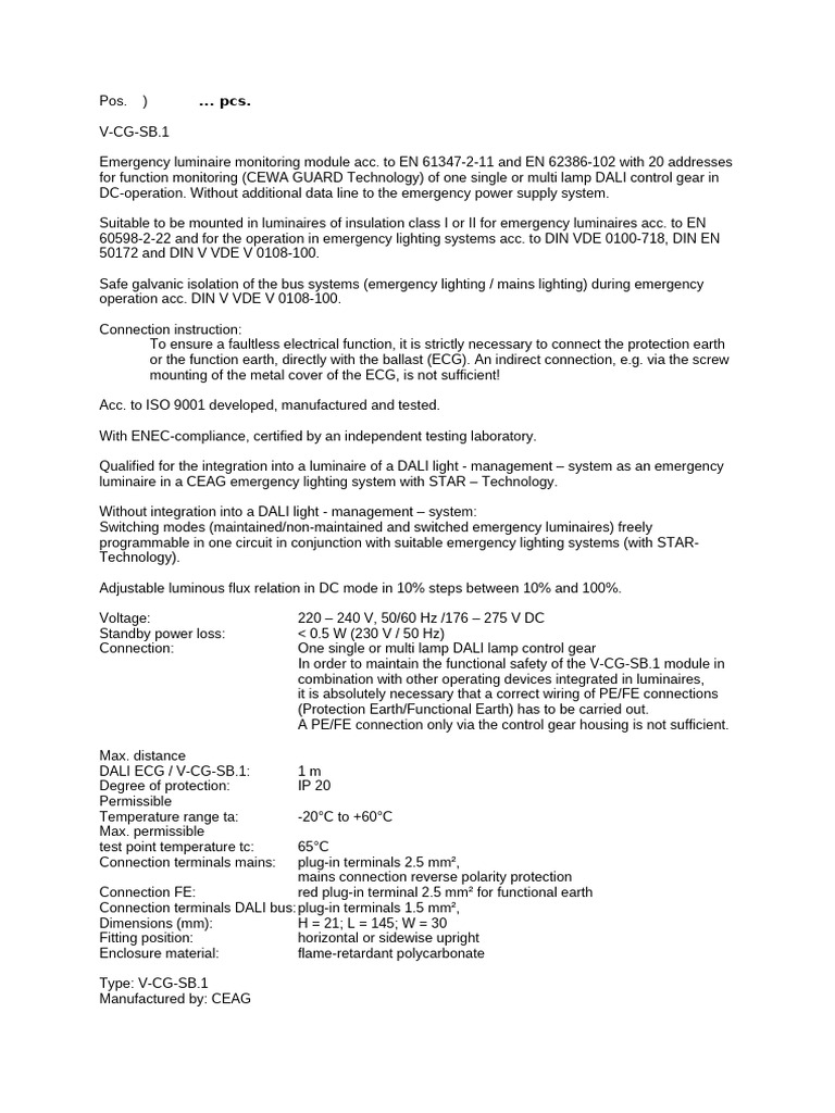 Emergency Lighting Module Guide | PDF | Mains Electricity | Power (Physics)