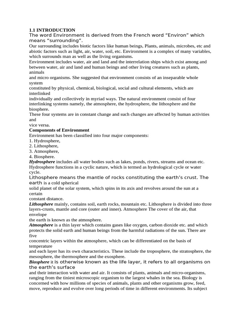 Environmental Science Notes 21NCP03 | PDF | Natural Environment ...