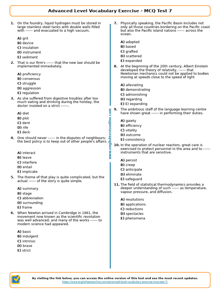 Vocabulary Exercise: SAVR 810 Test | PDF