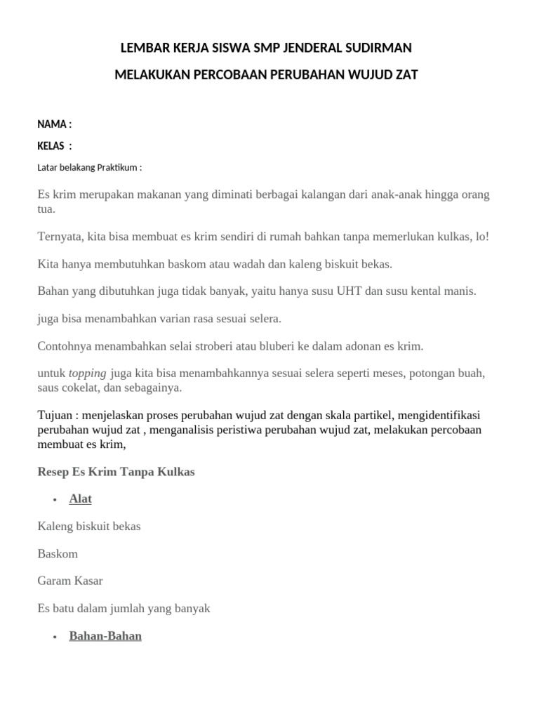 LKPD 1 Uprak IPA 2025 | PDF