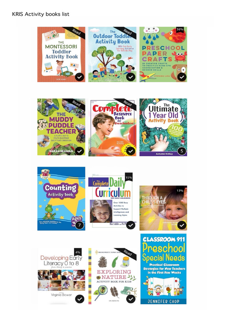 KRIS Activity Books List | PDF