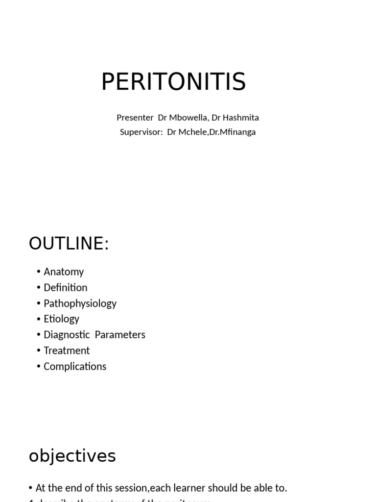 Peritonitis | PDF | Peritoneum | Sepsis