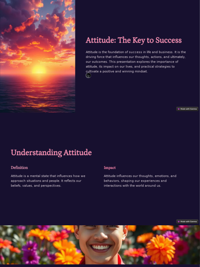 Attitude The Key To Success | PDF | Attitude (Psychology) | Thought