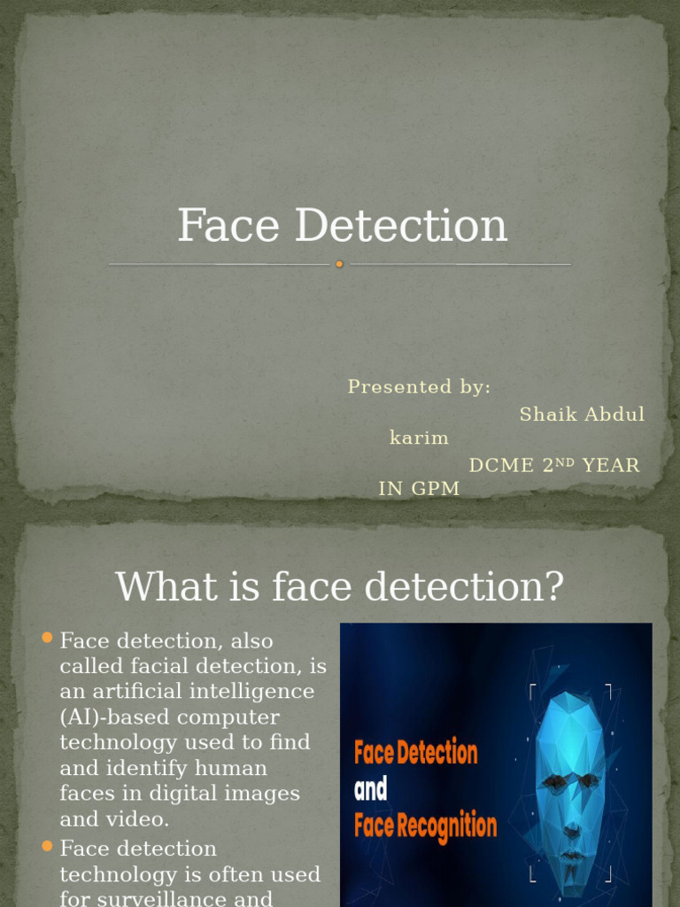 Face Detection PPT2 | PDF