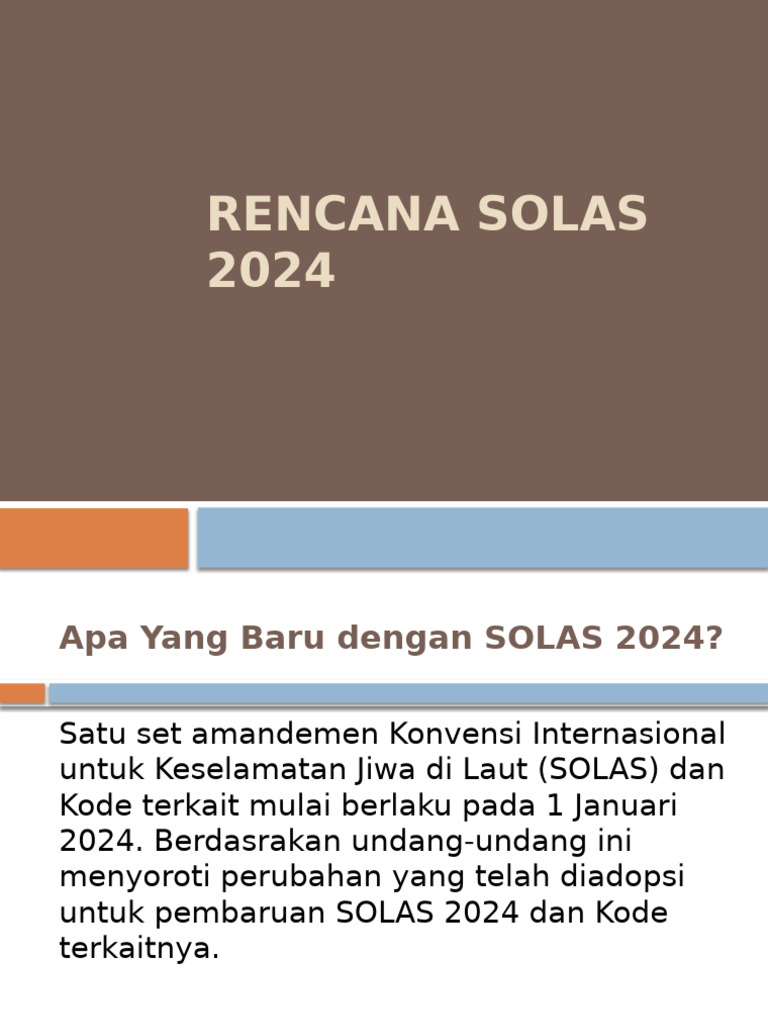 Rencana Solas 2024 | PDF