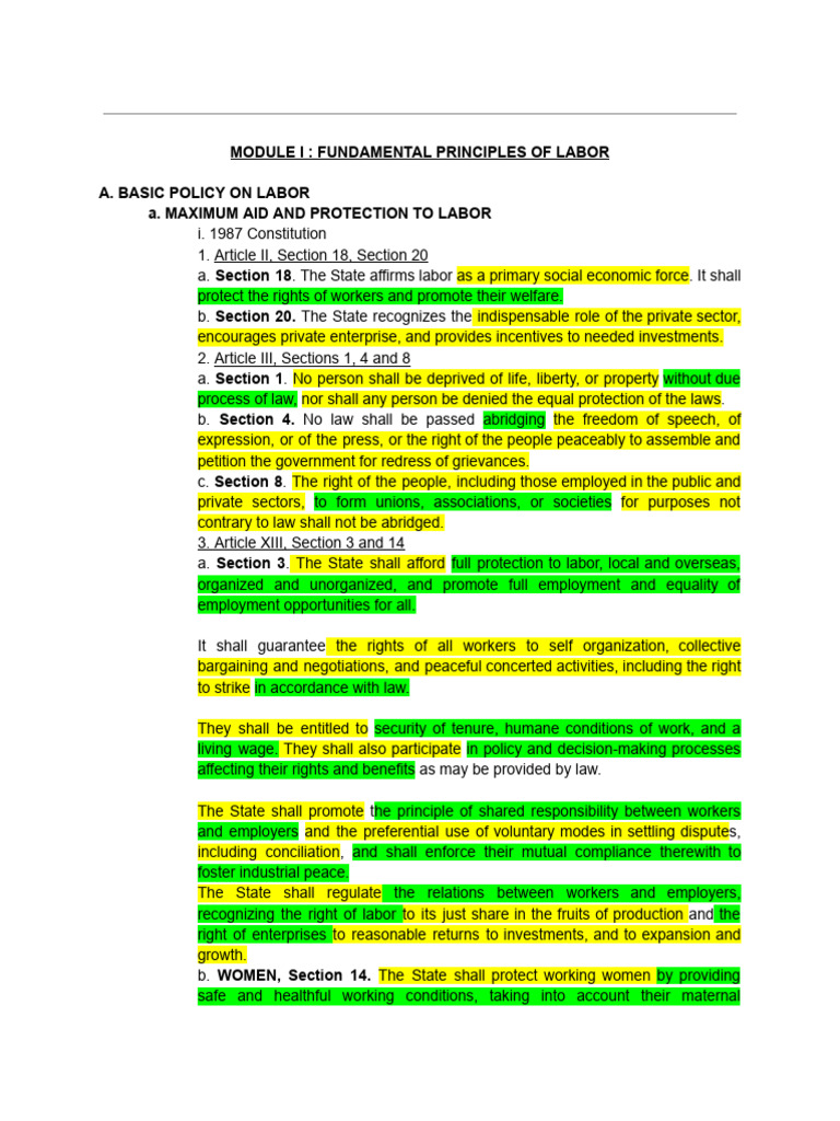 (Module 1) POS 4219 - Labor and Social Legislation | PDF | Employment | Labour Law