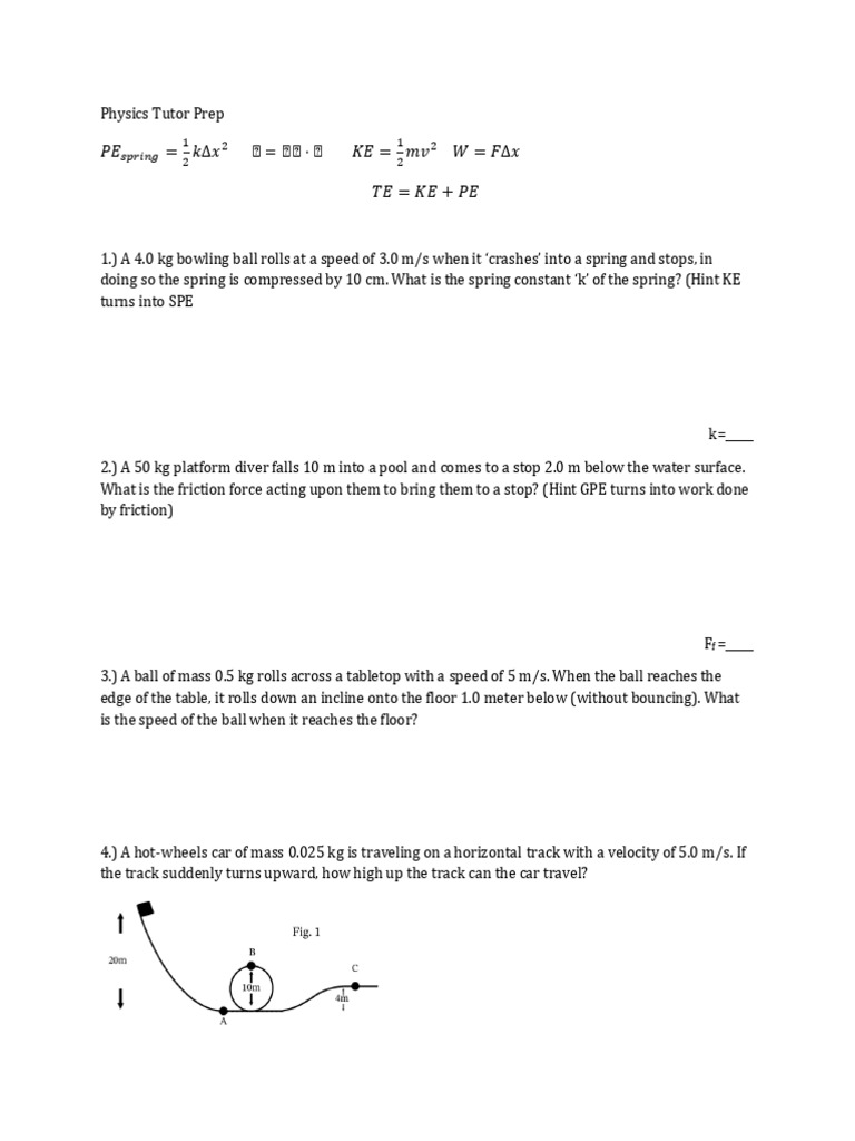 Physics Energy Problems Guide Pdf