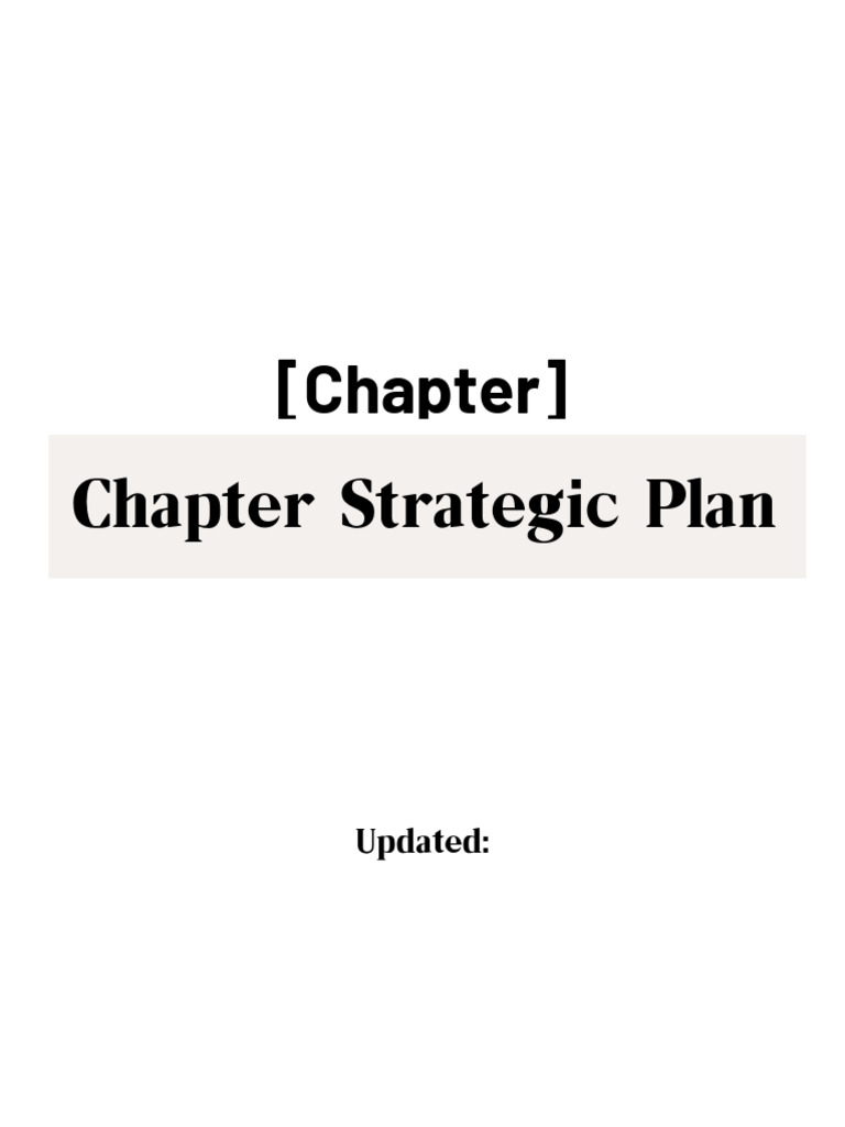 Chapter Strategic Plan Template | PDF | Goal | Swot Analysis