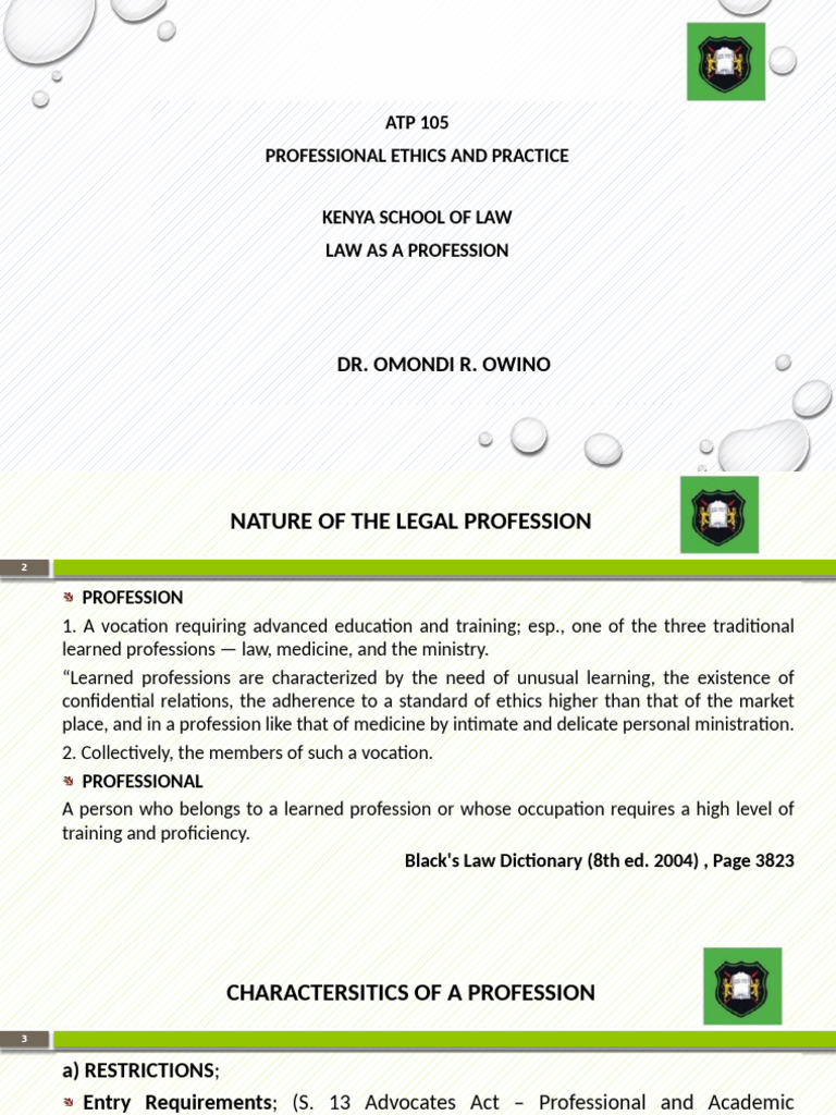 Week 2 - History, Philosphy, Nature and Definition | PDF | Profession | Lawyer