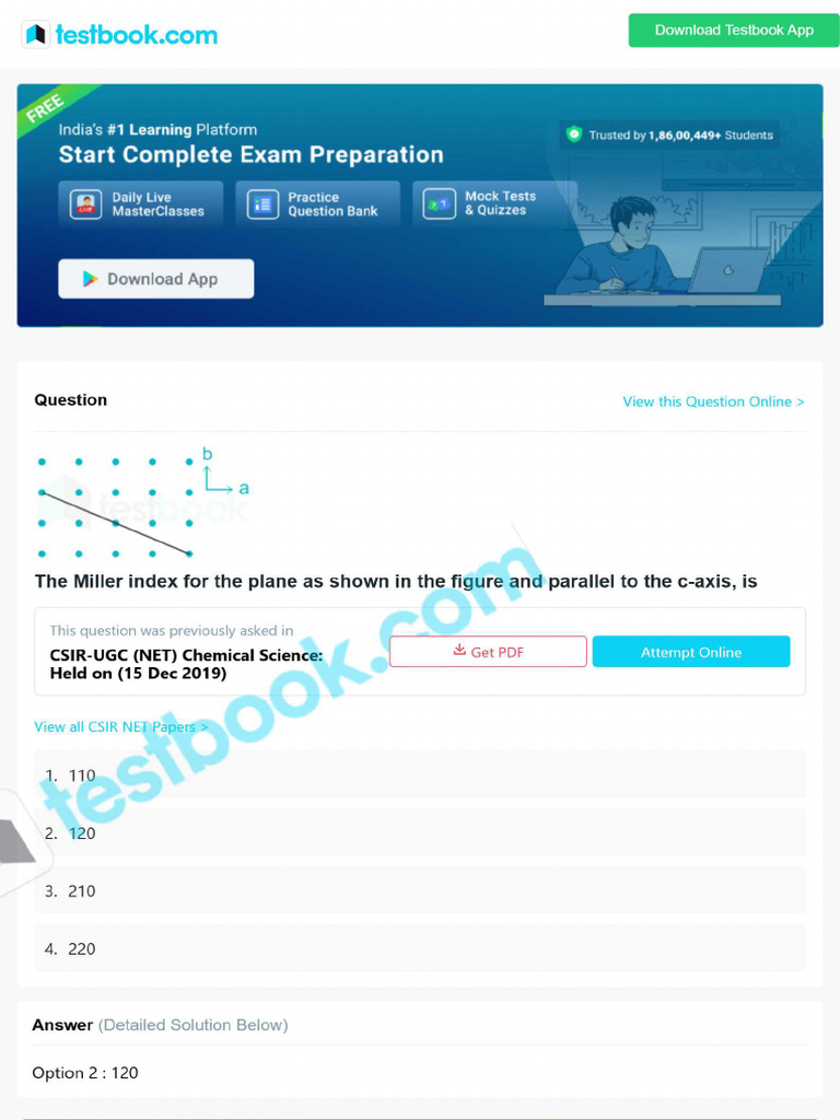 The Miller Index For The Plane As Shown in The F ...