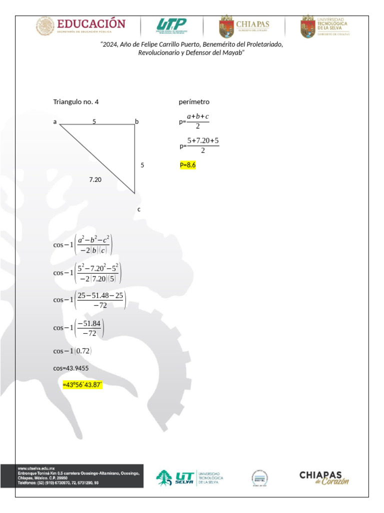 Calculo de Angulos 4 y 8 | PDF