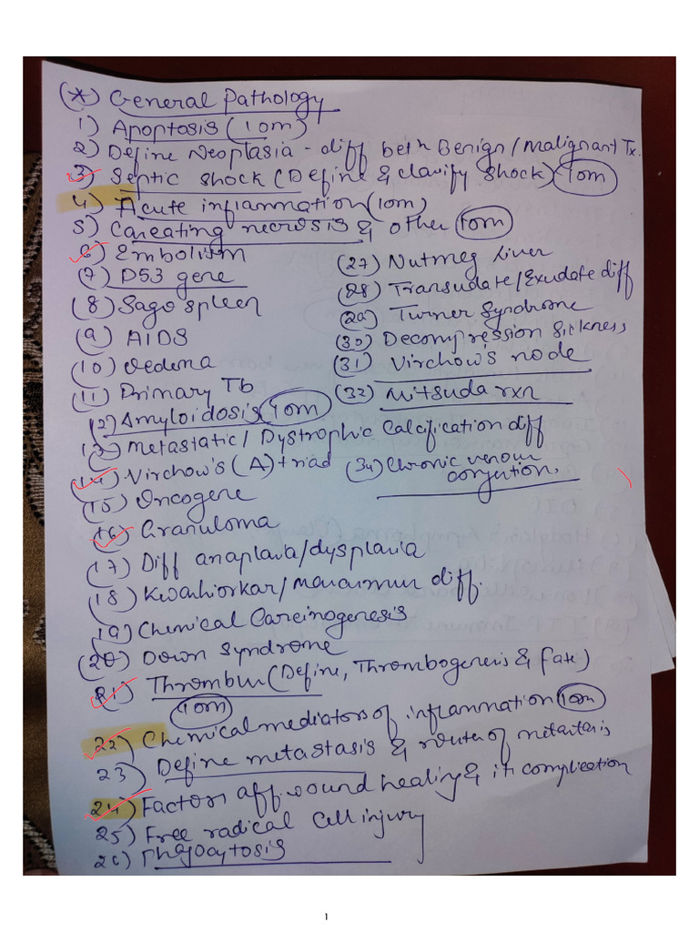 Paper 1 Patho Imp | PDF