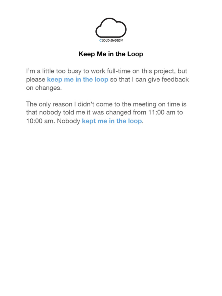 1.1 Keep Me in The Loop PDF | PDF