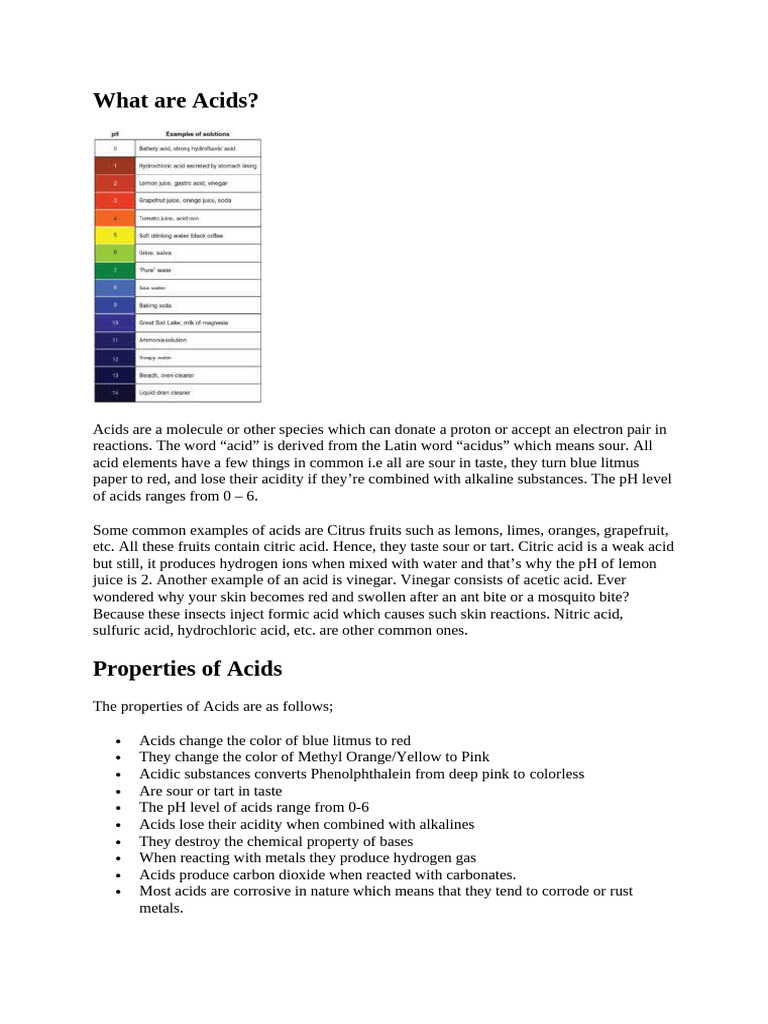 What Are Acids | PDF