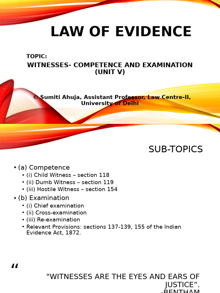 Witnesses-Competence and Examination 2 | PDF | Witness | Testimony