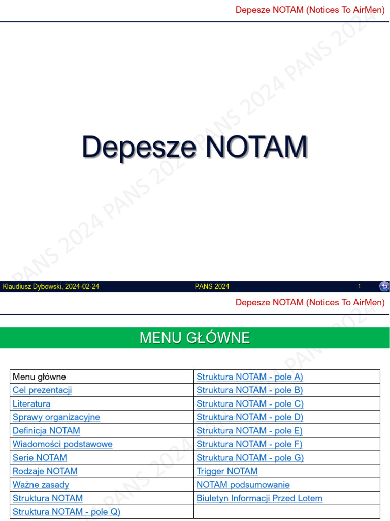 Notam 2024 Pans | PDF