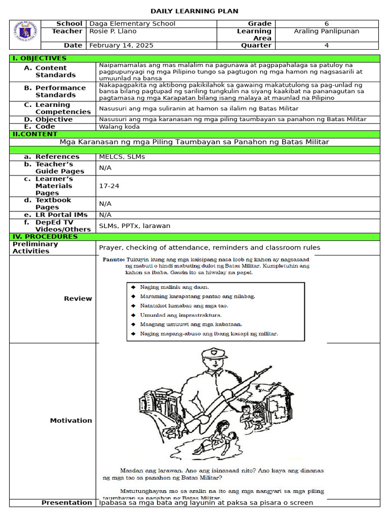 Daily Lesson Plan02-14-202 | PDF