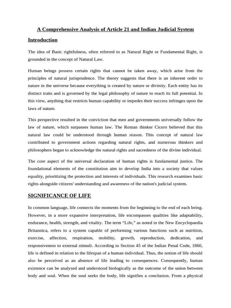 Article 21: Rights in Indian Law | PDF | Natural Law | Liberty