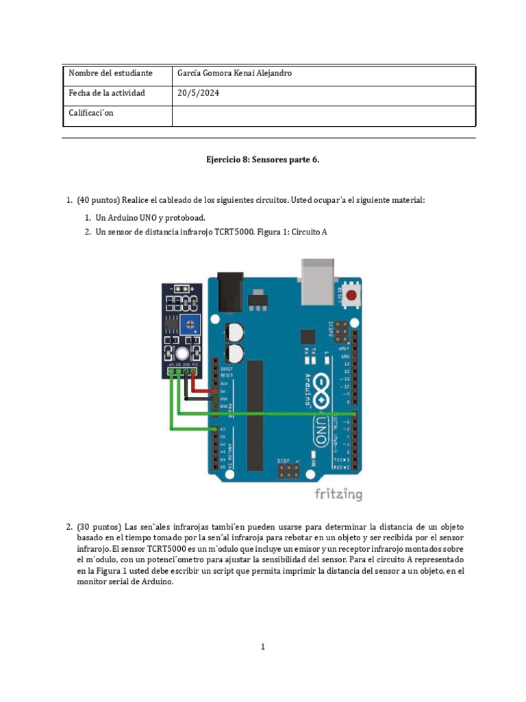 Circuito Arduino con Sensor TCRT5000 | PDF
