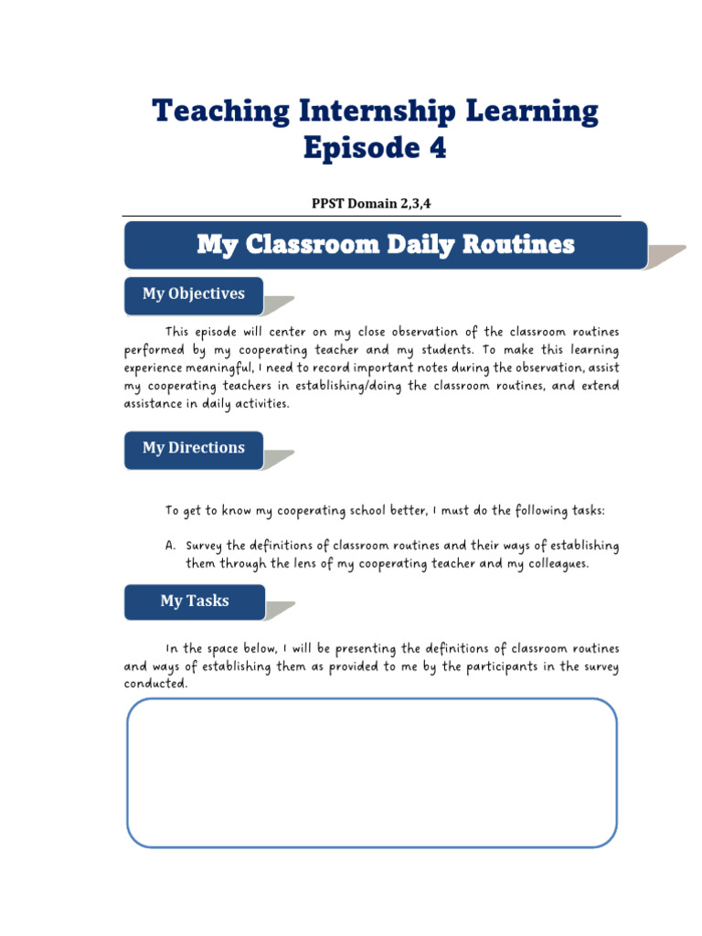 Classroom Routines Observation Guide | PDF | Learning | Teachers