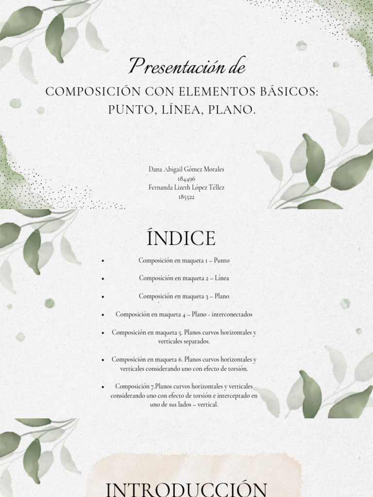 Composición Con Elementos Básicos Punto, Línea, Plano. (1) - Compressed | PDF | Perspectiva ...