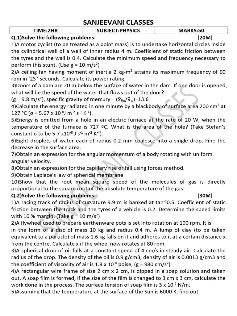 12th Physics (1 -3 Chapter)(1) | PDF | Gases | Temperature