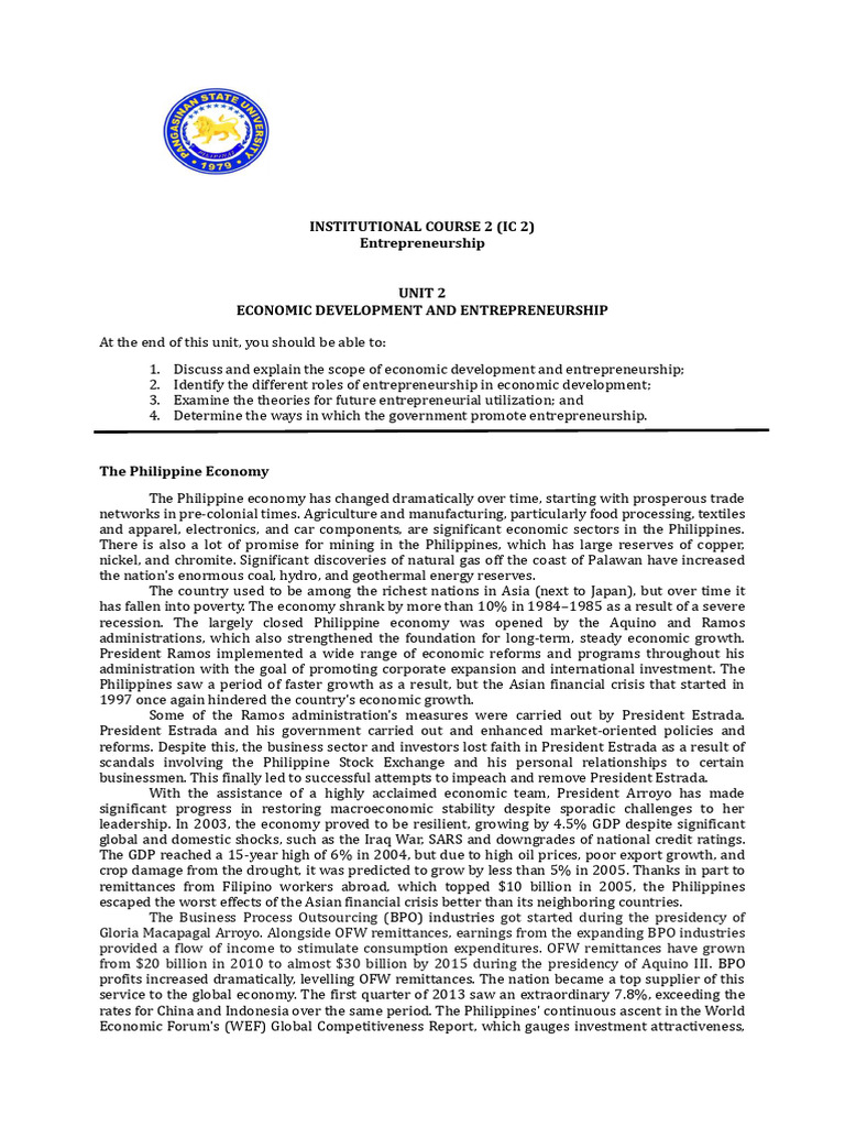 IC2 Entrepreneurship Unit 2 | PDF | Cost Of Living | Gross Domestic Product